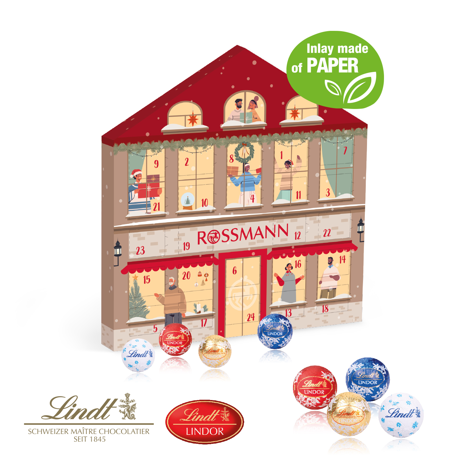 Personalised Lindt Compostable and Biodegradable House Advent calendar ...