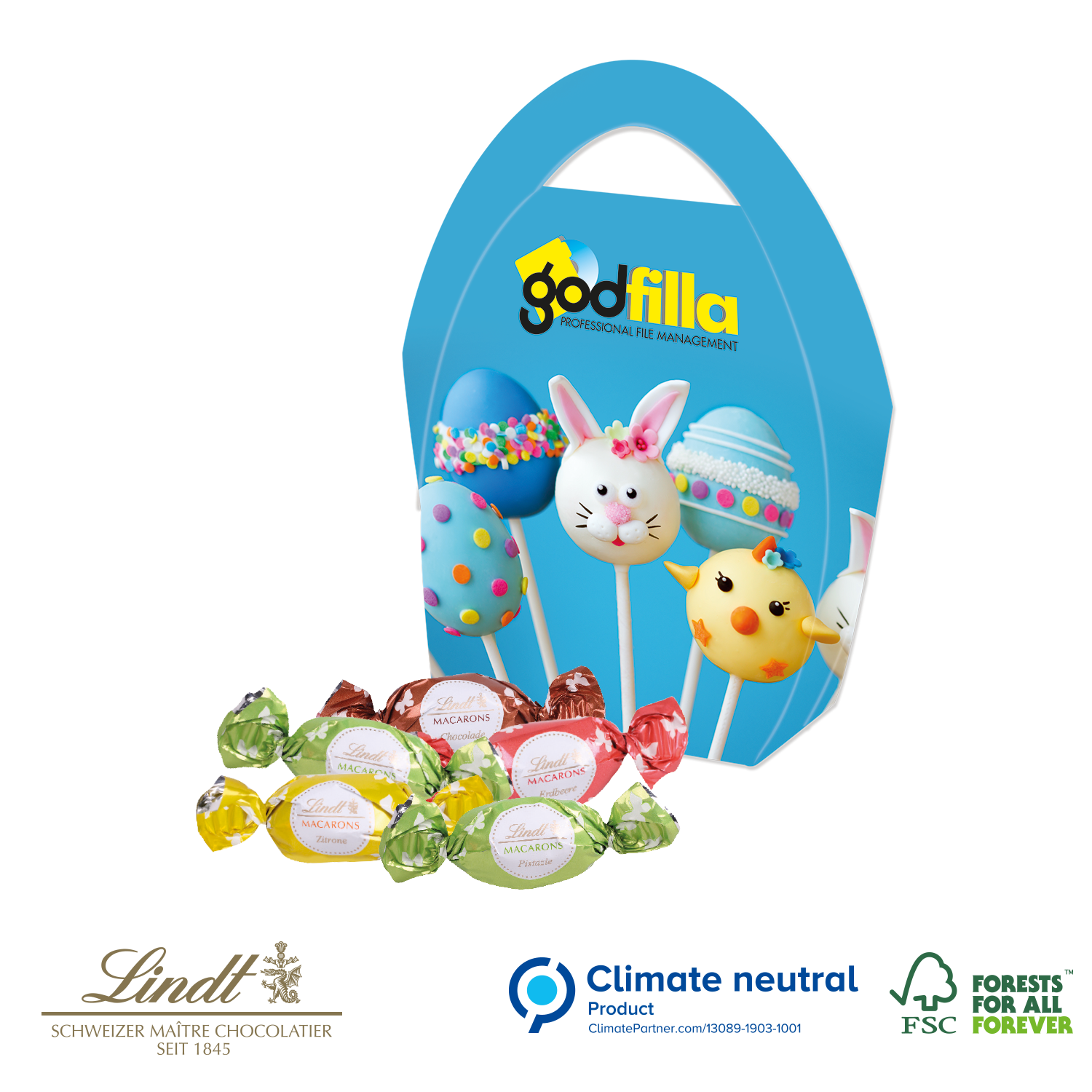 Personalised Lindt Macarons Easter egg shaped Carton | Easter ...